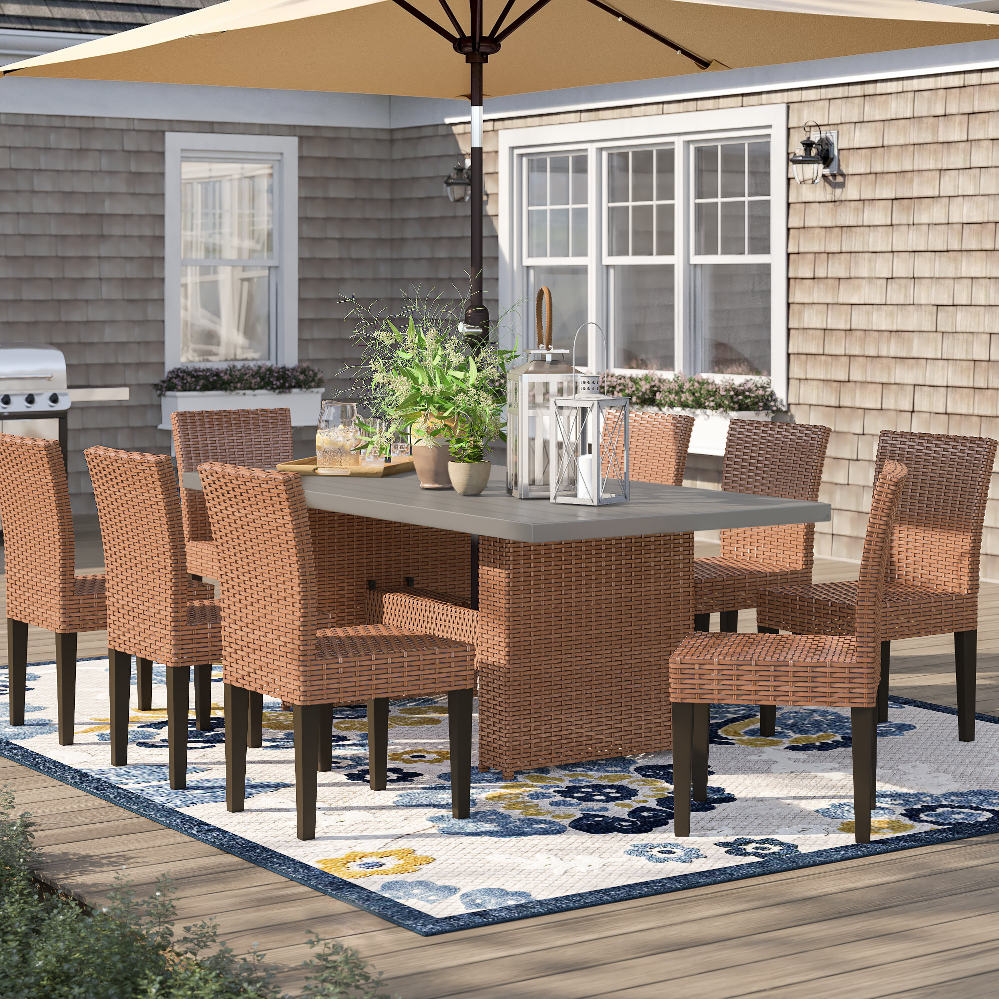 Lark Manor Ambroselli 9 Piece Dining Set Wayfair